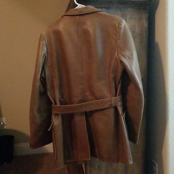 Cortefiel | Jackets & Coats | 97s Cortefiel Brown Leather Jacket | Poshmark